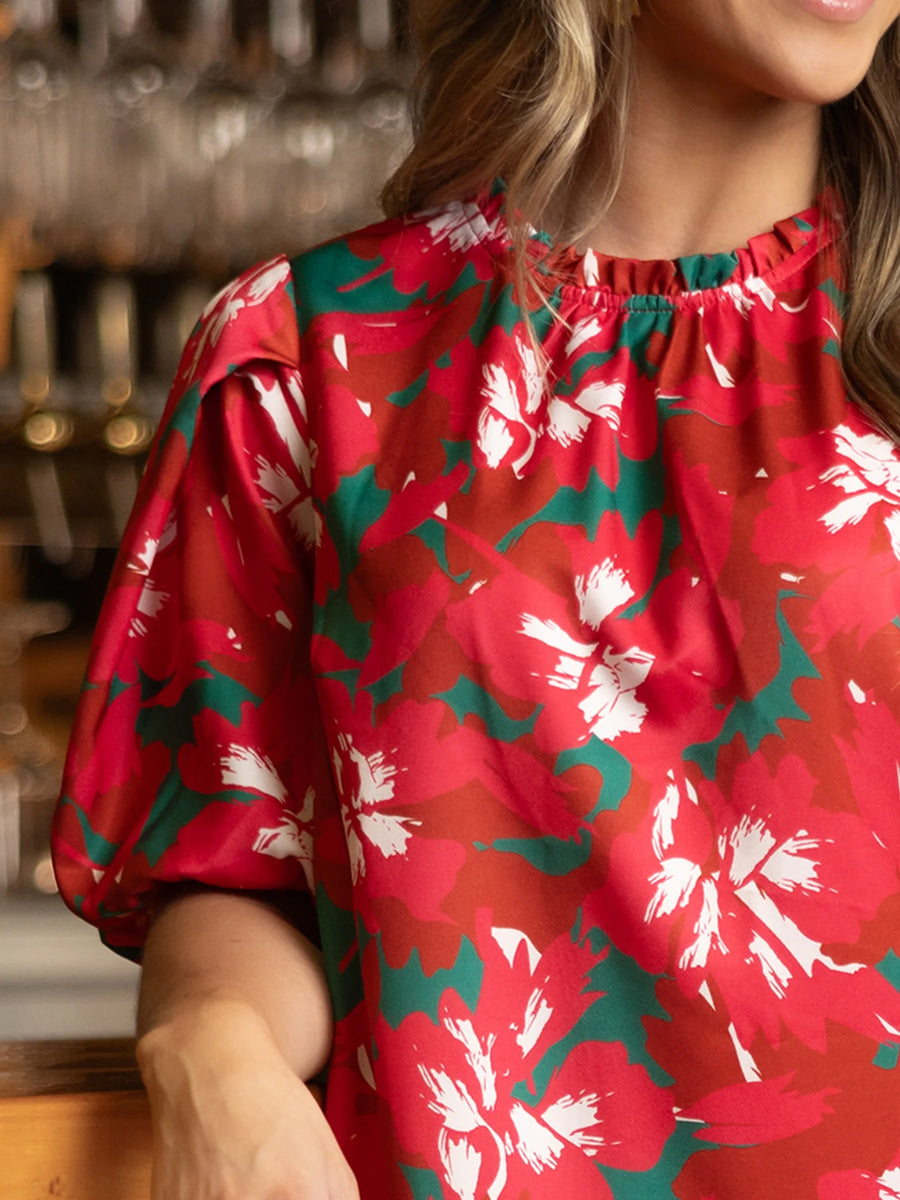 Libby Dress Pretty Poinsettias